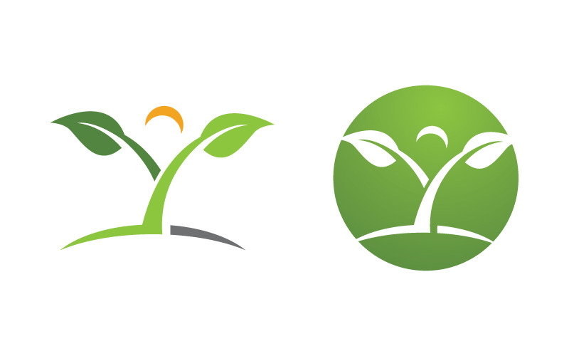 Healthy life tree leaf concept logo design template v.22
