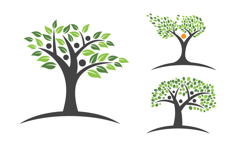 Healthy life tree leaf concept logo design template v.24