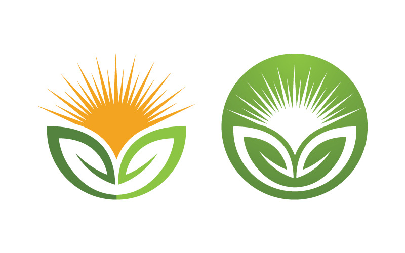 Healthy life tree leaf concept logo design template v.59