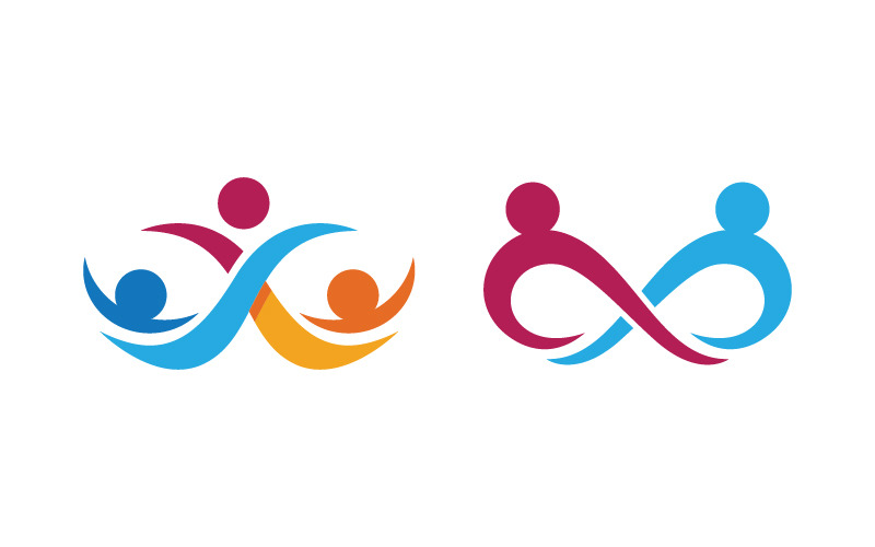 People group care community network and social logo design v.80