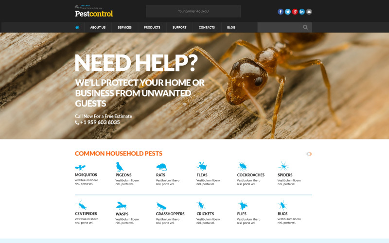 25 Pest Control Website Template PNG