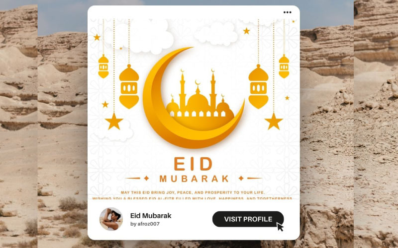 Elegant Eid al-Fitr Template Design – Perfect for Greeting Cards ...