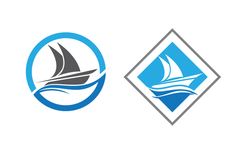 Gemi vektör simgesi Logo Şablonu illüstrasyon tasarımı v.3