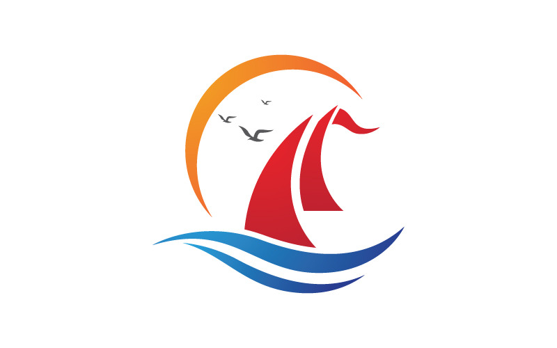 Gemi vektör simgesi Logo Şablonu illüstrasyon tasarımı v.5
