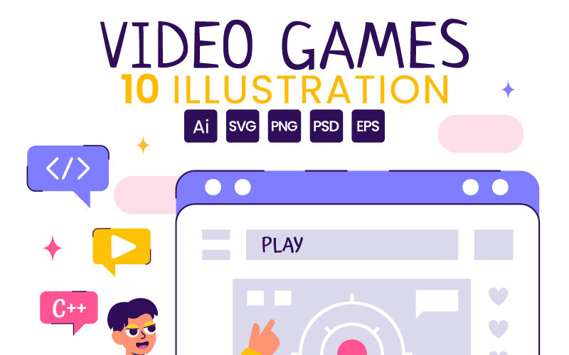 10 Professional Video Games Illustration - TemplateMonster
