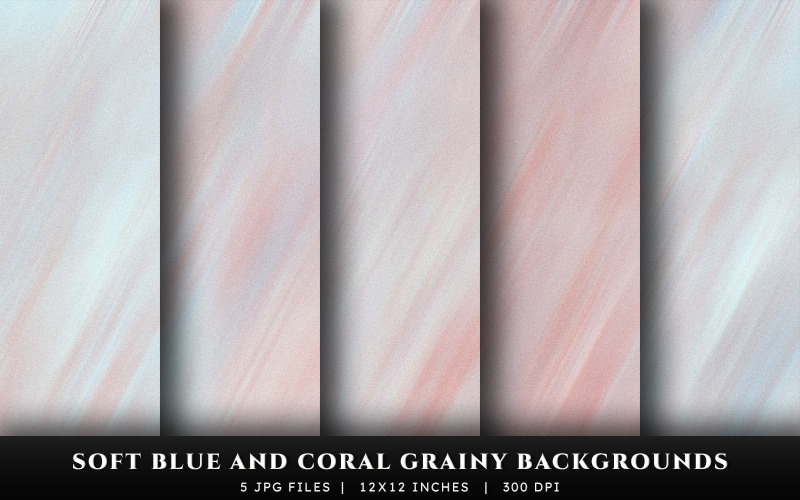 Soft Blue and Coral Grainy Texture Backgrounds