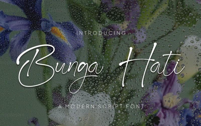 Bunga Hati - Signature Script Font #507362 - TemplateMonster