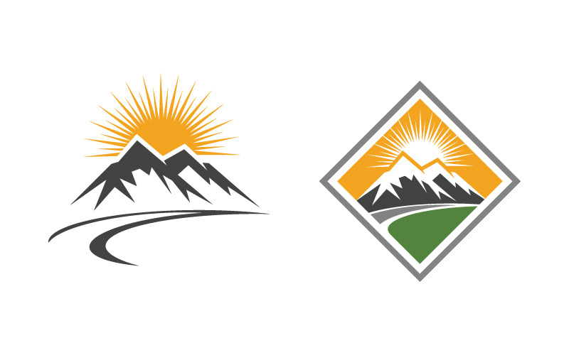 Illustration de conception d'icône vectorielle de logo de colline de ...