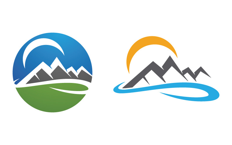 Dağ tepe logosu Vektör simge tasarım çizimi v.15