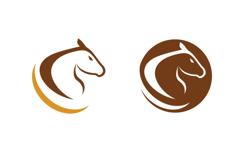 Modèle de conception d'icône de logo de cheval fort v.3