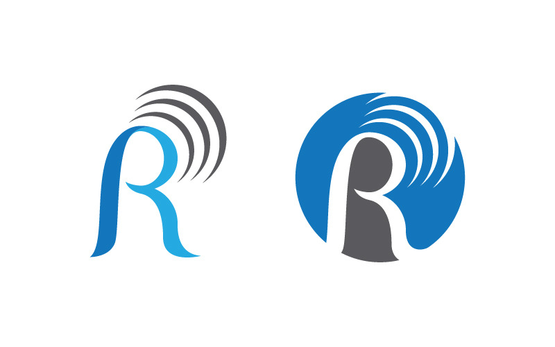 R Harfi Logo simgesi illüstrasyonu İş tasarım şablonu v.2