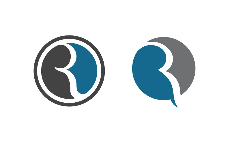 R Harfi Logo simgesi illüstrasyonu İş tasarım şablonu v.3