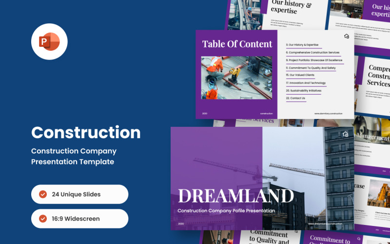 İnşaat Şirketi PowerPoint Sunumu #508592 - TemplateMonster