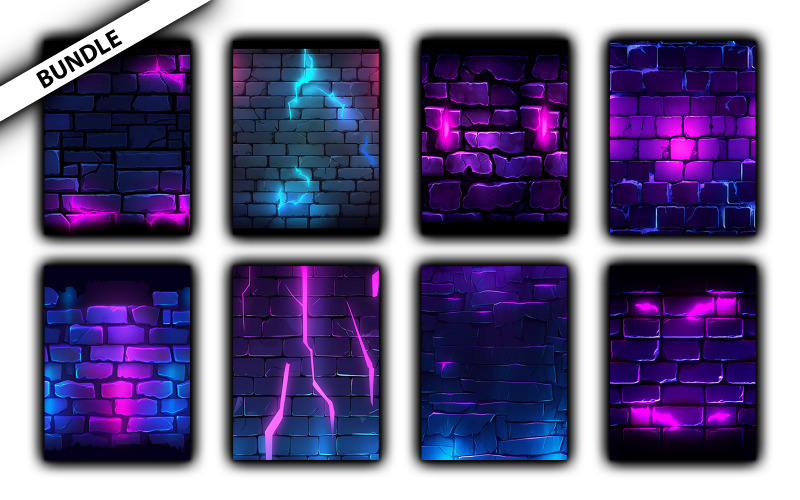 Neon action brick wall bundle #508539 - TemplateMonster
