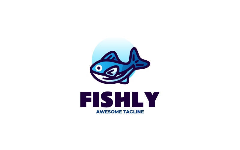 Logotipo de mascote simples Fishly 3 - TemplateMonster
