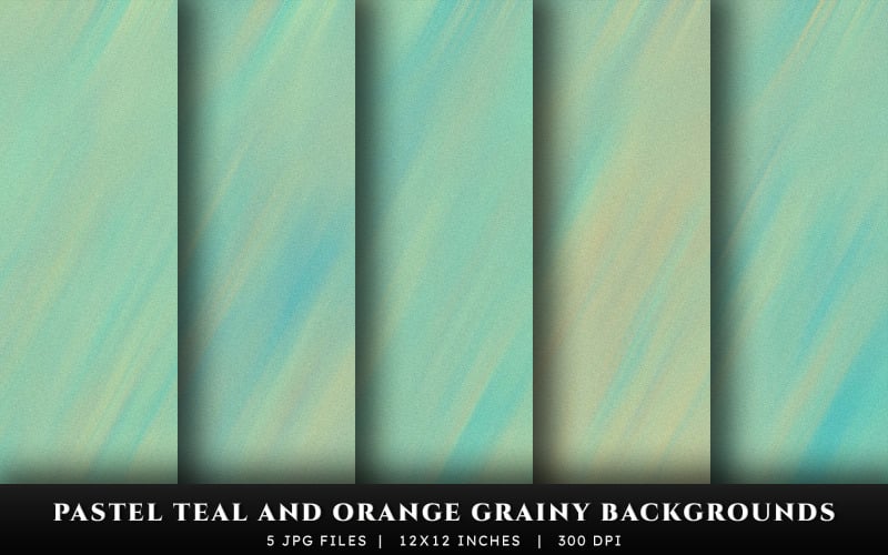 Pastel Teal and Orange Grainy Texture Backgrounds