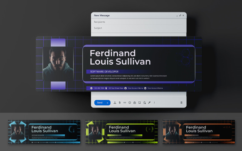 Futuristic Email Header Template 657 - TemplateMonster