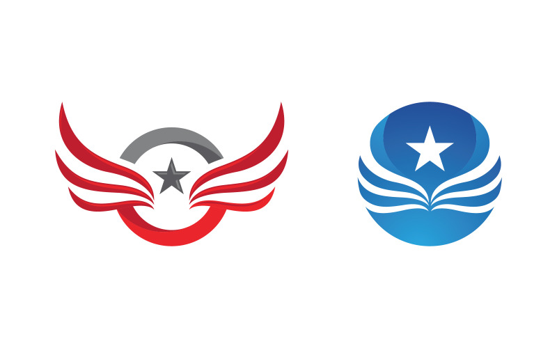 Eagle hawk wing icon Template logo illustration design v.25