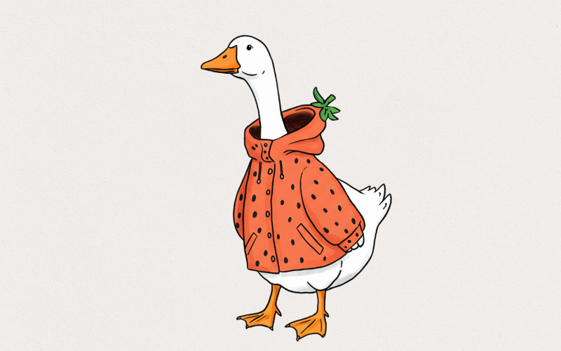 Strawberry Silly Goose PNG Digital Download, Retro Cottagecore Trendy ...