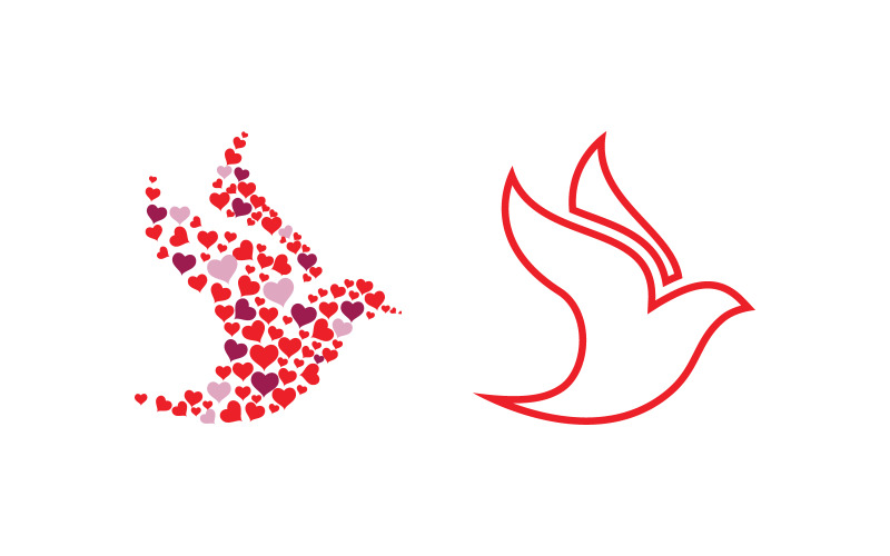 Bird dove icon logo design vector illustration v.1