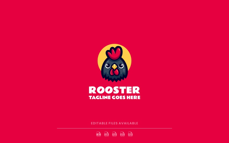Logo de mascotte simple de coq 25 #509297 - TemplateMonster