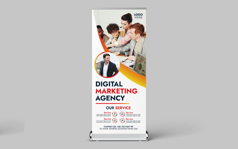 Design of a rollup banner for a creative branding agency