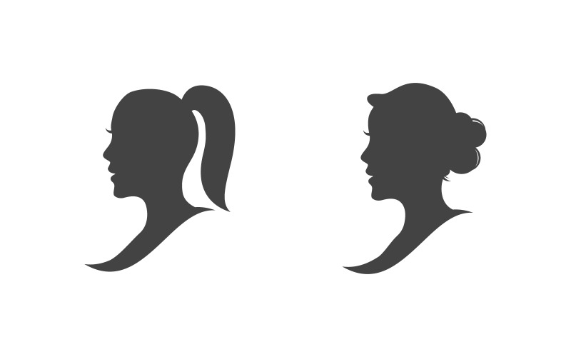 Güzel Kadın yüz silüeti karakter logo çizimi v.3