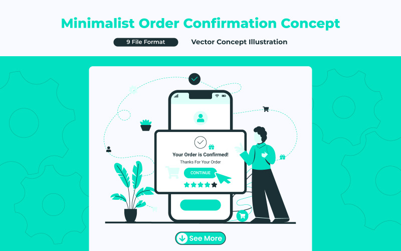 Minimalist Order Confirmation Message – Vector Illustration Concept