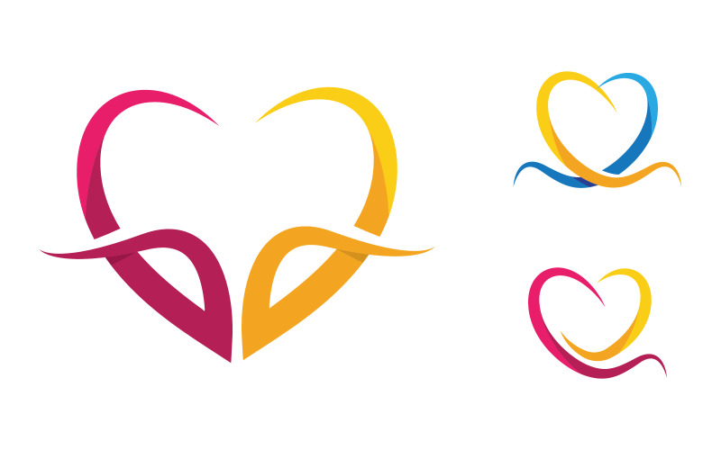 Love heart Vector icon illustration design template vv.18