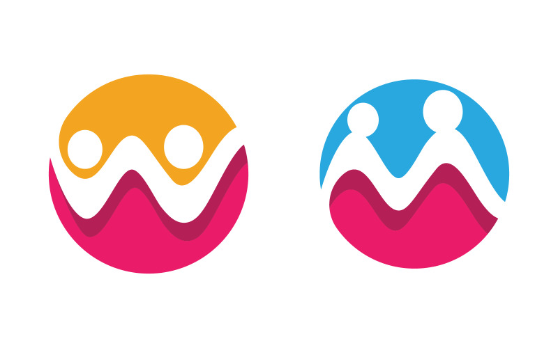 People group care community network and social logo design v.227