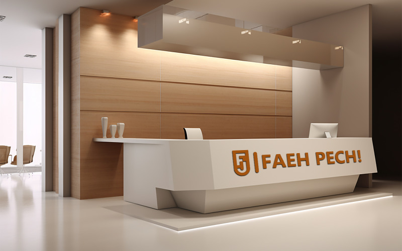 Office reception desk mockup | reception mockup