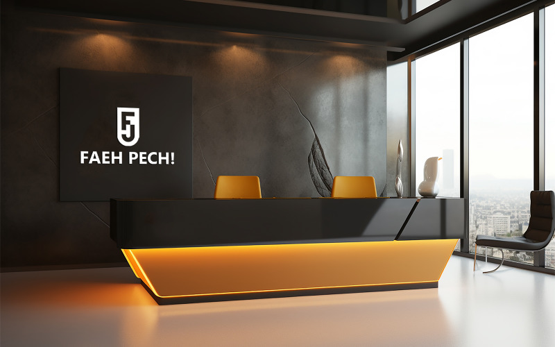 Reception wall logo mockup design #510480 - TemplateMonster