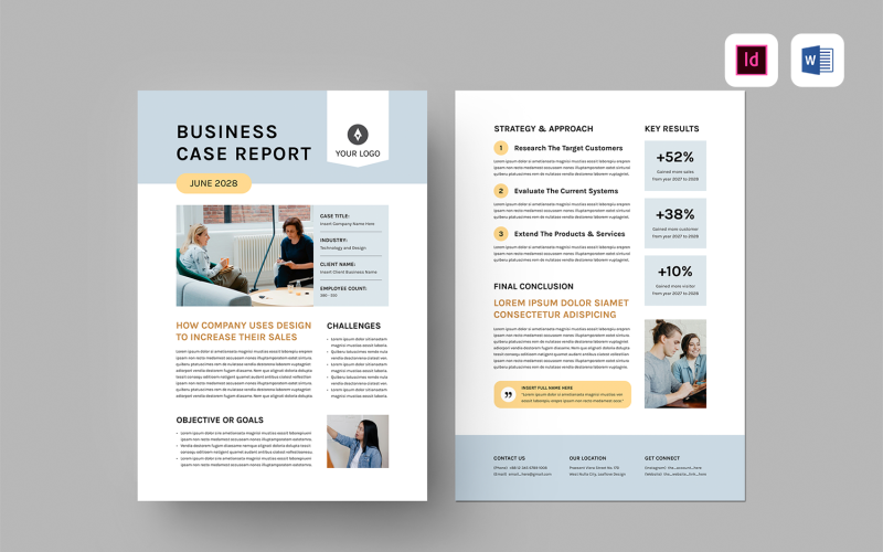 Business Case Report | Microsoft Word & Adobe Indesign