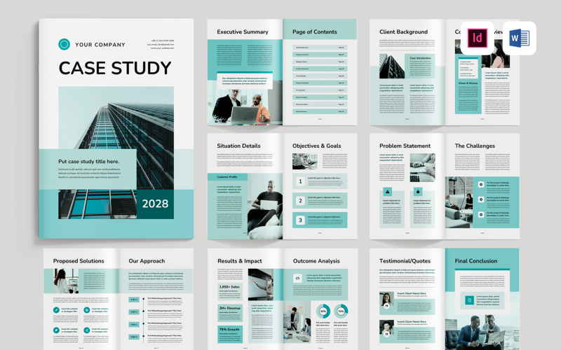 Case Study Booklet | Microsoft Word & Adobe Indesign