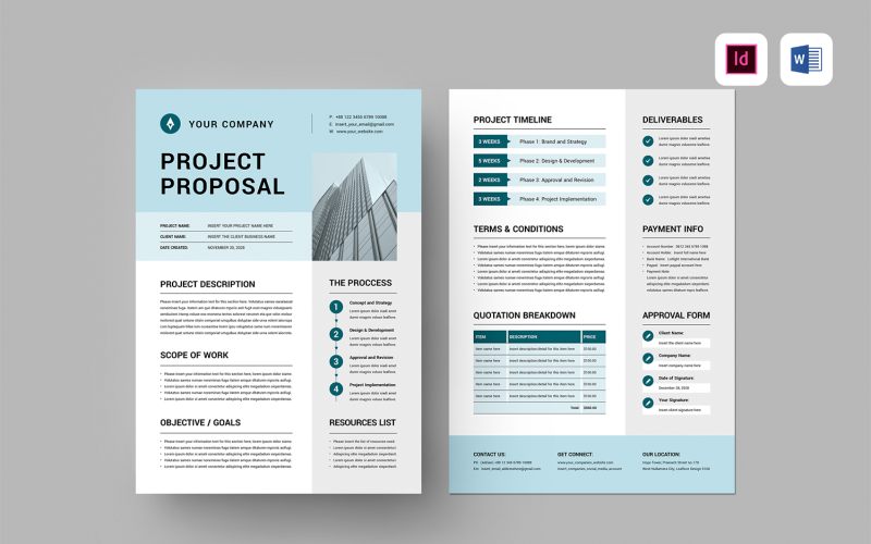 Fiche de proposition de projet | Microsoft Word et Adobe InDesign