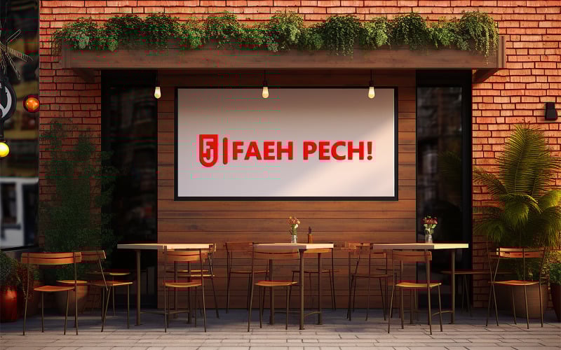 Store front wall mockup | store front sign board mockup