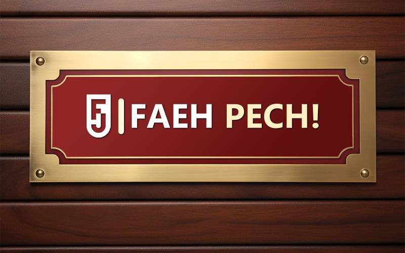 Wooden red card logo mockup #510718 - TemplateMonster