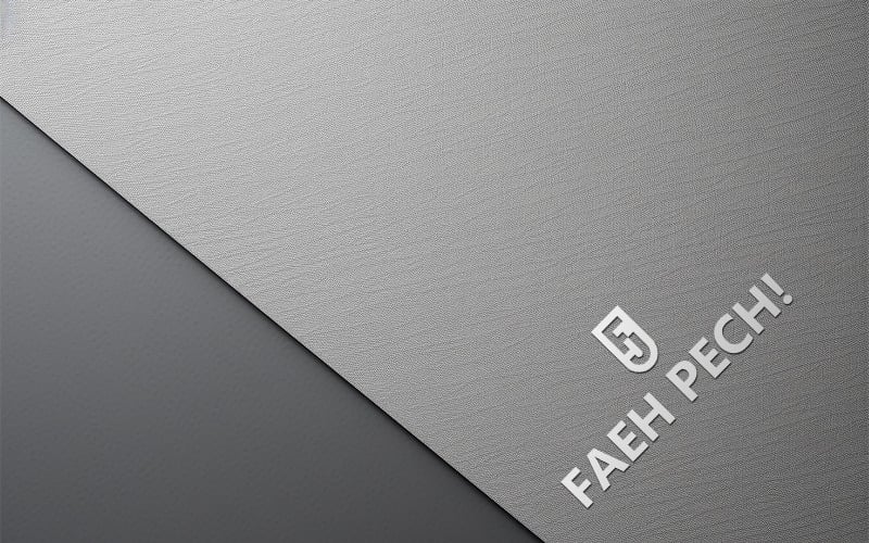 Paper mockup | Gray paper logo mockup - TemplateMonster