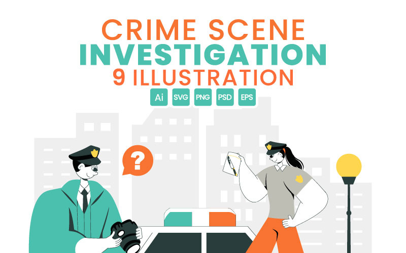 9 Crime Scene Investigation Illustration - TemplateMonster