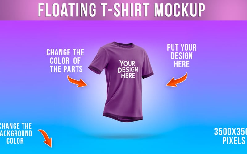 A Floating T-shirt Mockup #511666 - TemplateMonster
