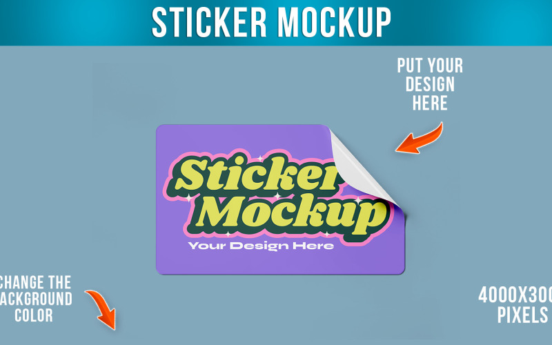 A Realistic Sticker Mockup #511677 - TemplateMonster