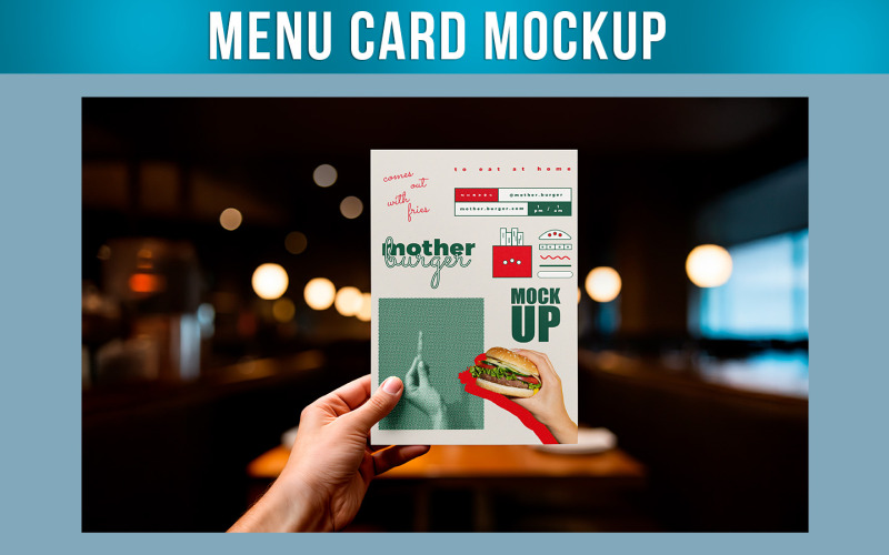 A Menu Card Mockup in Hand #511817 - TemplateMonster