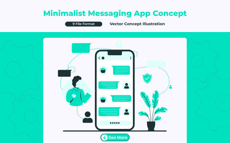 Minimalist Messaging App Concept Design - TemplateMonster