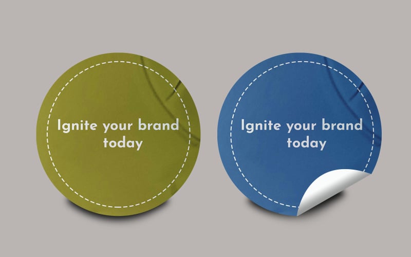 Sticker Mockup PSD Template Design 2 - TemplateMonster