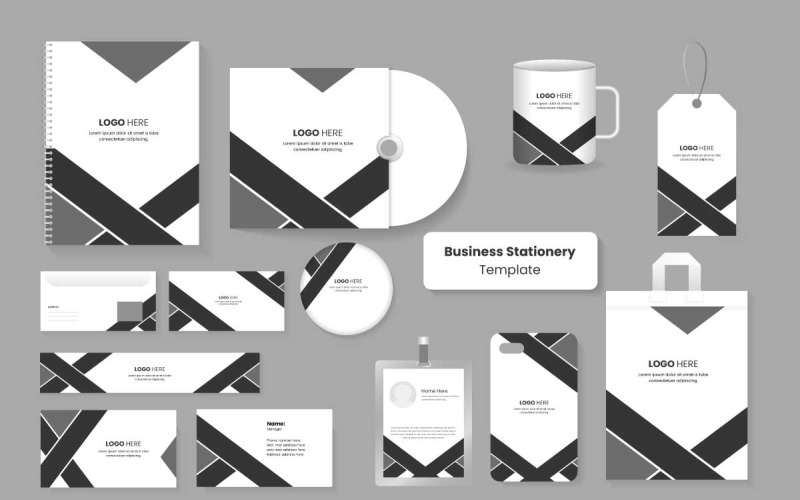Office stationery template set , Stylish big set of business stationery ...