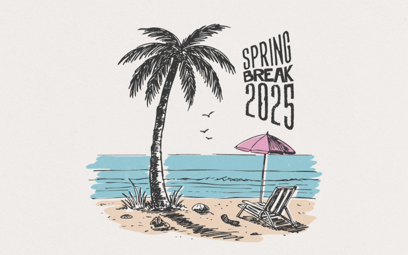 Spring Break 2025 png, Spring Break PNG, Family Vacation 2025, Summer ...