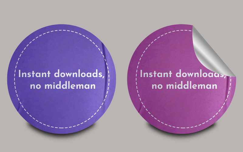 Sticker Mockup PSD Template Design 40 - TemplateMonster