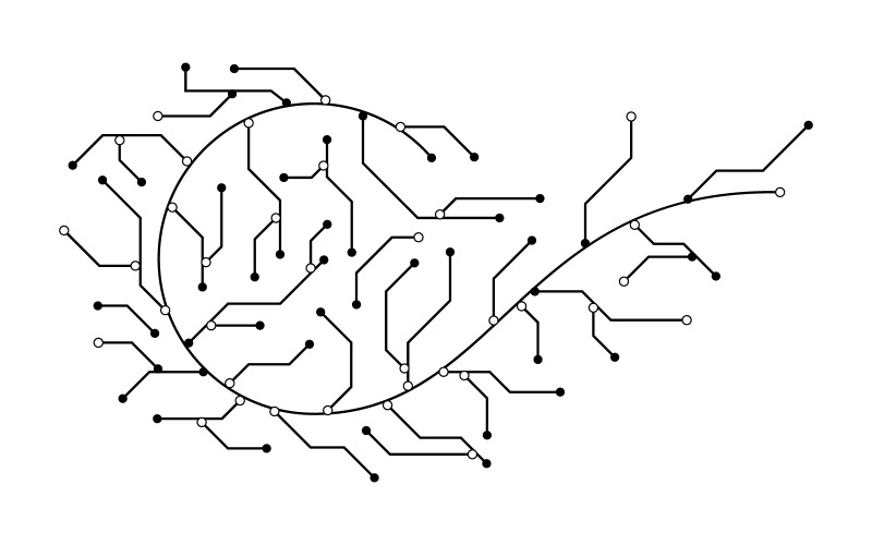 Modèle de conception d'illustration moderne de circuit numérique v.36