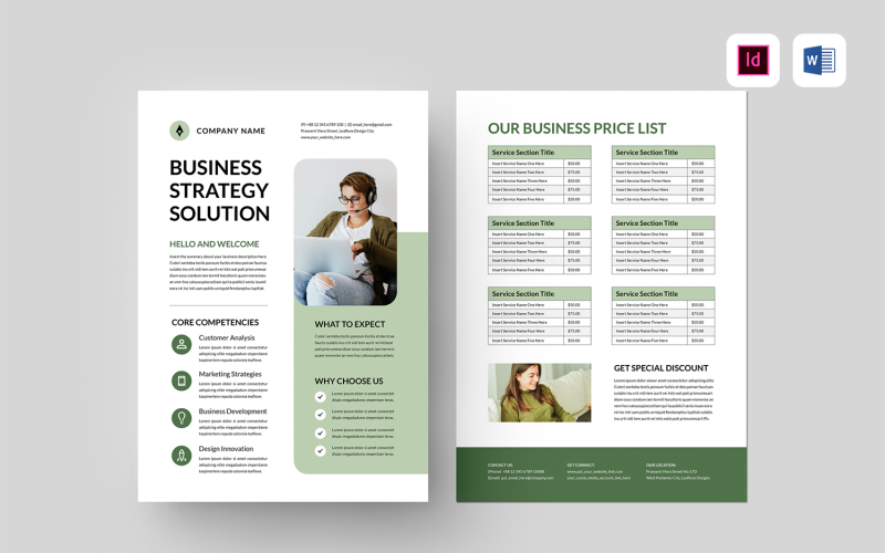 Business Pricelist Flyer | Microsoft Word & Adobe Indesign