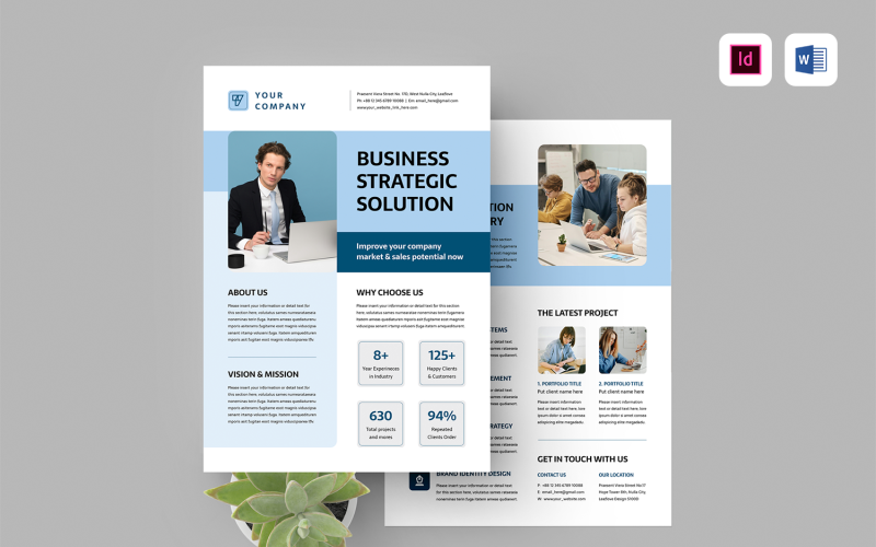 Corporate Flyer Template | Microsoft Word & Adobe Indesign